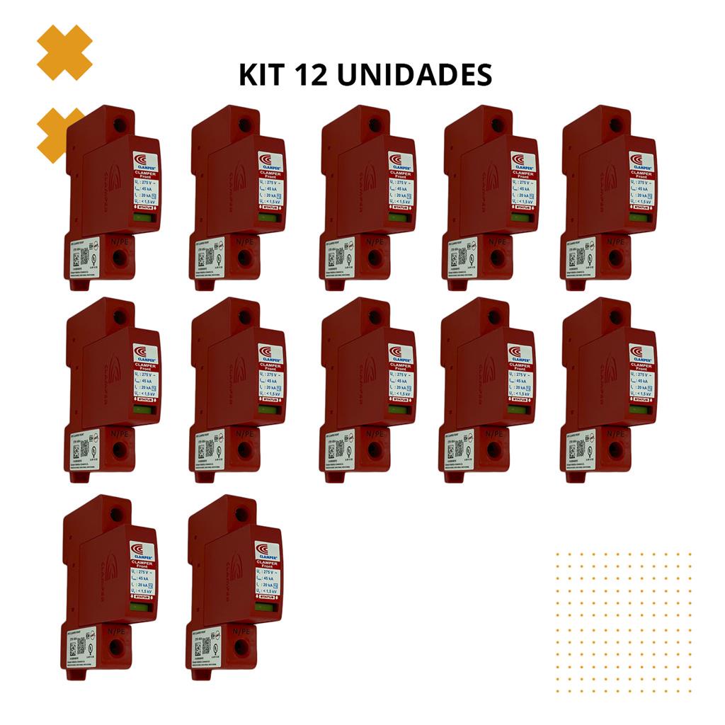 Kit 12 Protetor Surto Dps Clamper Anti Raio Vcl 275v 45ka | Shopee Brasil