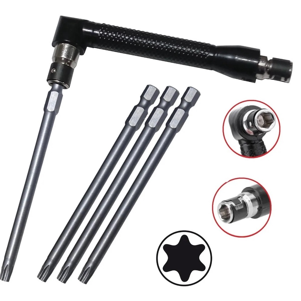 Bits Torx Longos Pontas T10 T20 T40 100mm + Chave Precisão L | Shopee ...