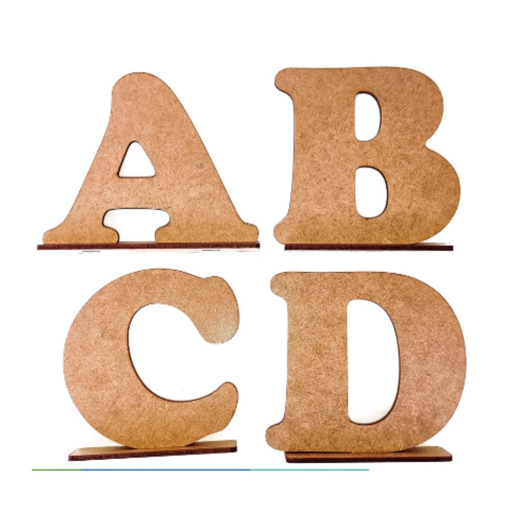 Letra de mesa em MDF CRU laser na base 10cm Montar | Shopee Brasil