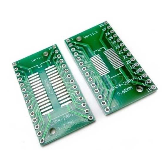 Adaptador SOP24 SSOP24 TSSOP24 Para DIP24 PCB 0.65mm/1.27mm para 2.54mm ...