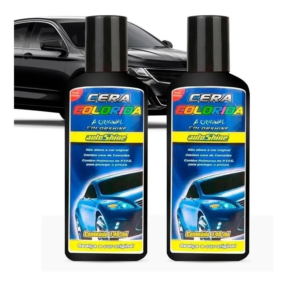 Kit - 2 Cera Automotiva Colorida Preta Autoshine 140ml Pronta Entrega ...