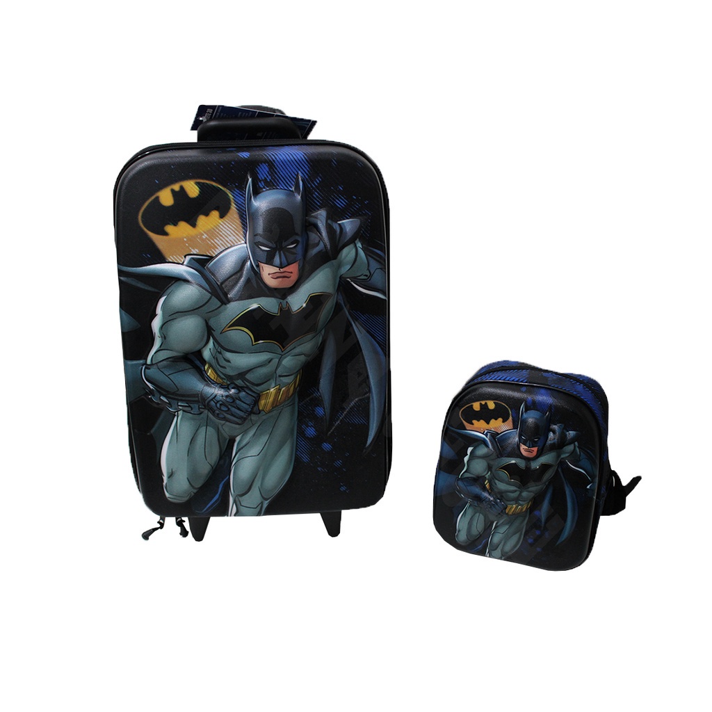 Mochila De Rodinha Tripla 3D Com Lancheira Liga Da Justiça Batman Max ...