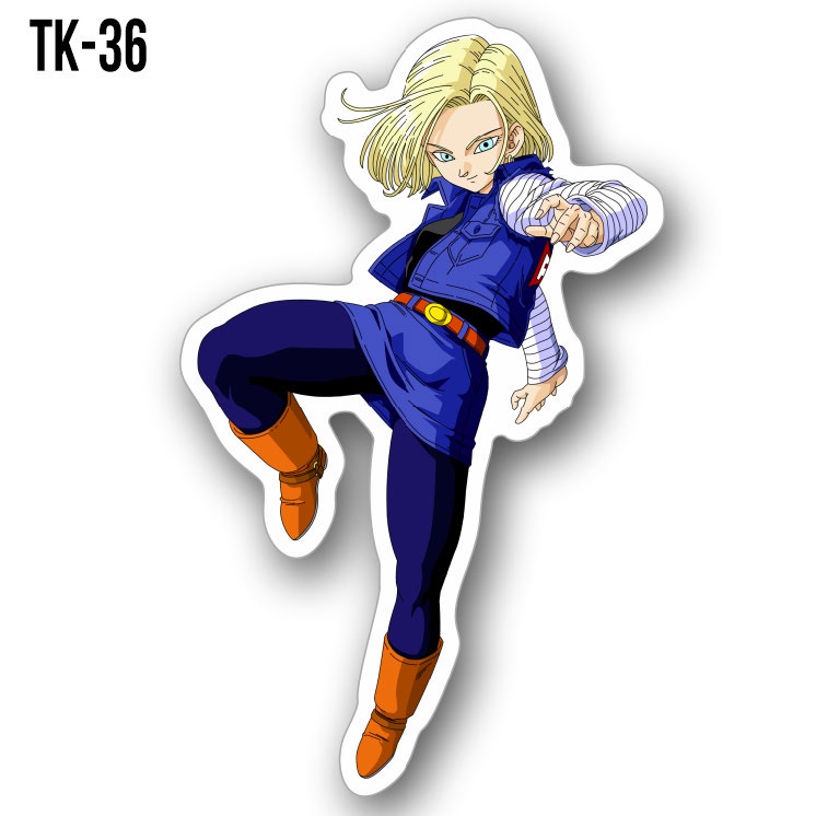 Adesivo Dragon Ball - Android 18 Sticker 10x10cm | Shopee Brasil