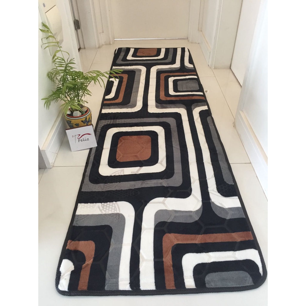 Passadeira geometrica 60x200 Luxo Antiderrapante Corredor | Shopee Brasil