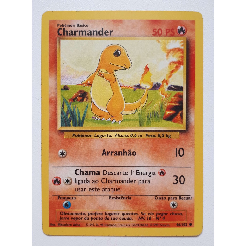 Carta Charmander 46/102 Base Set Pokémon TCG Original em Português ...
