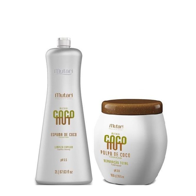 Mutari Coconut Kit Máscara 950g + Shampoo Espuma Coco 2 Litros | Shopee ...