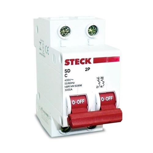 Disjuntor Mini Din Bipolar 70A Curva C 4,5Ka 230/400V Steck | Shopee Brasil