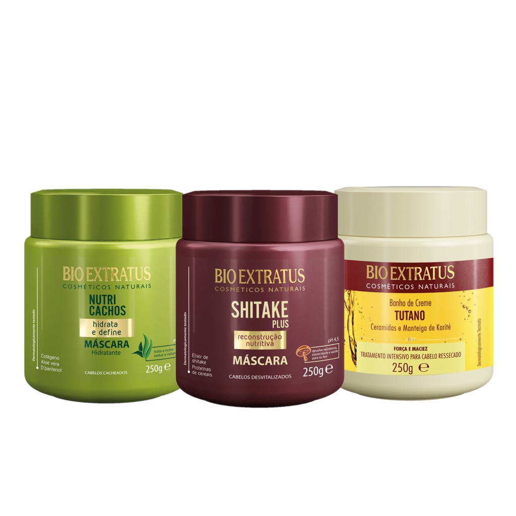 Kit Cronograma Capilar Banho de Creme 250g Bio Extratus | Shopee Brasil