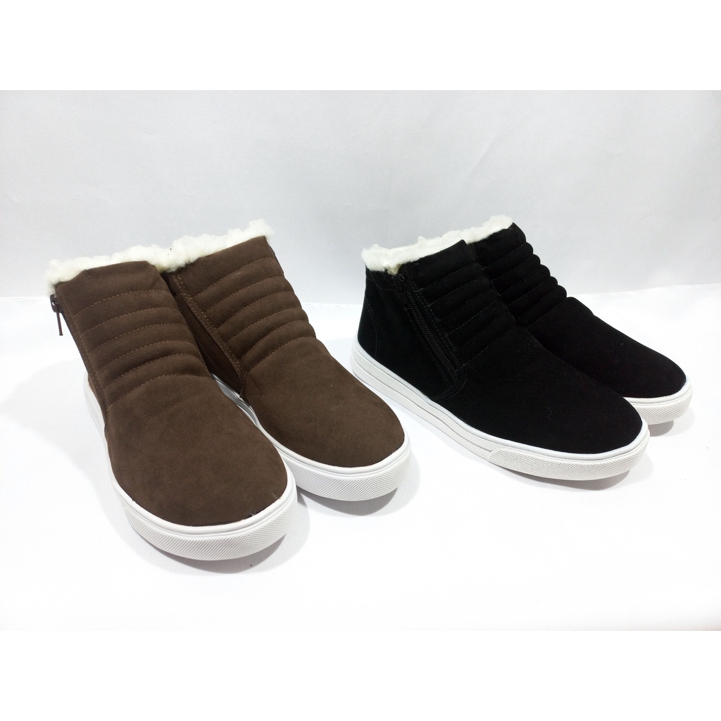 Tenis Botinha Feminino Bota Inverno Forrada Pelos Frio lã peluciada ...