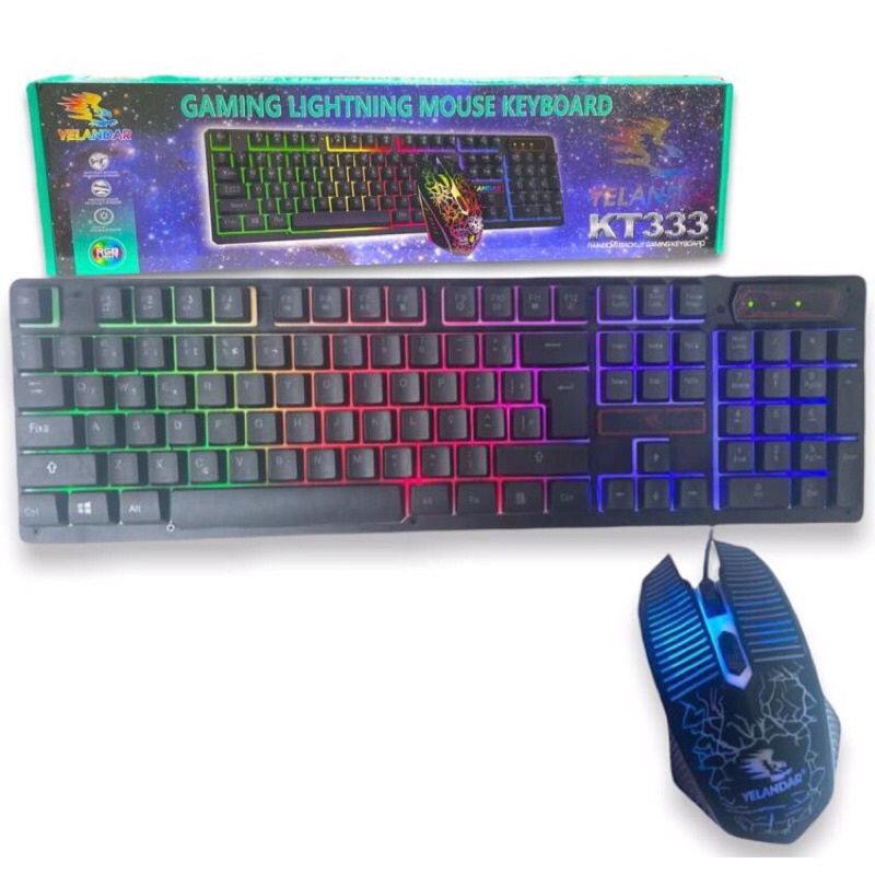 Kit Teclado e Mouse Gamer com Led RGB Iluminado 2400DPI Com Fio ...