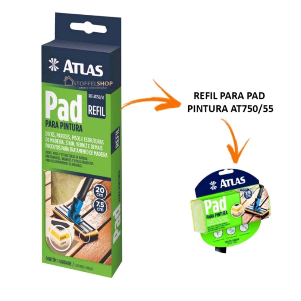 Pad para pintura atlas at750/50 - 20cm x 7,5 cm | Shopee Brasil