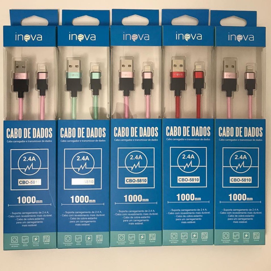 Cabo Inova Original USB 2.4a 1M 2M Carga Rápida varias modelos | Shopee ...