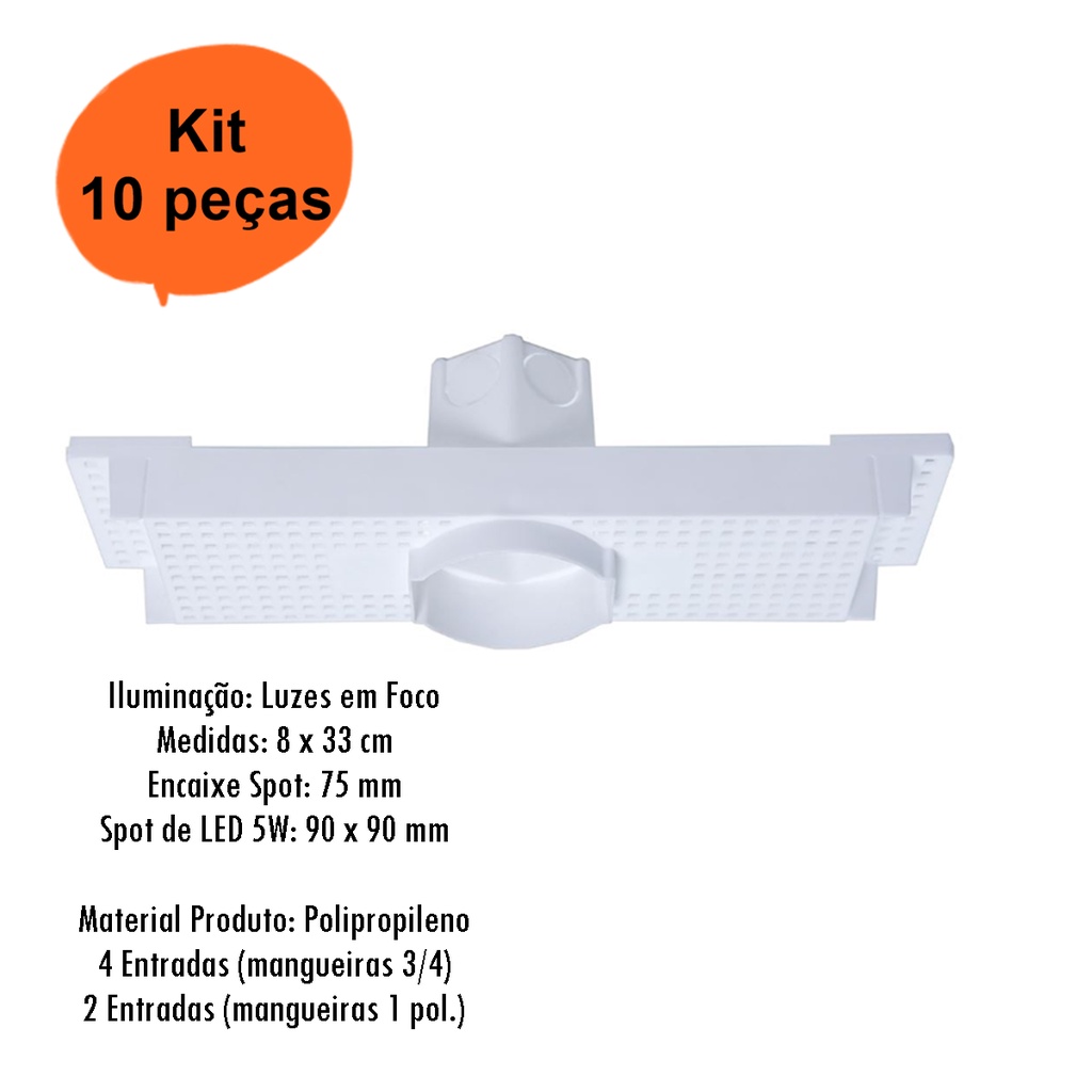 Suporte Embutir Spot Led Para Laje 5w - 10un | Shopee Brasil