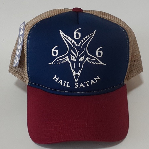 Boné trucker Hail Satan 666 Satanico Bruxaria | Shopee Brasil