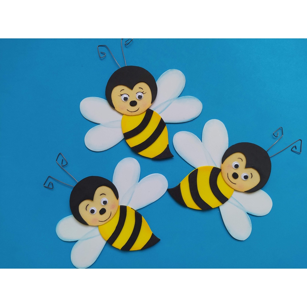 KIT com 6 UNIDADES - Aplique em EVA Abelhinha no de tamanho 15cm. | Shopee Brasil