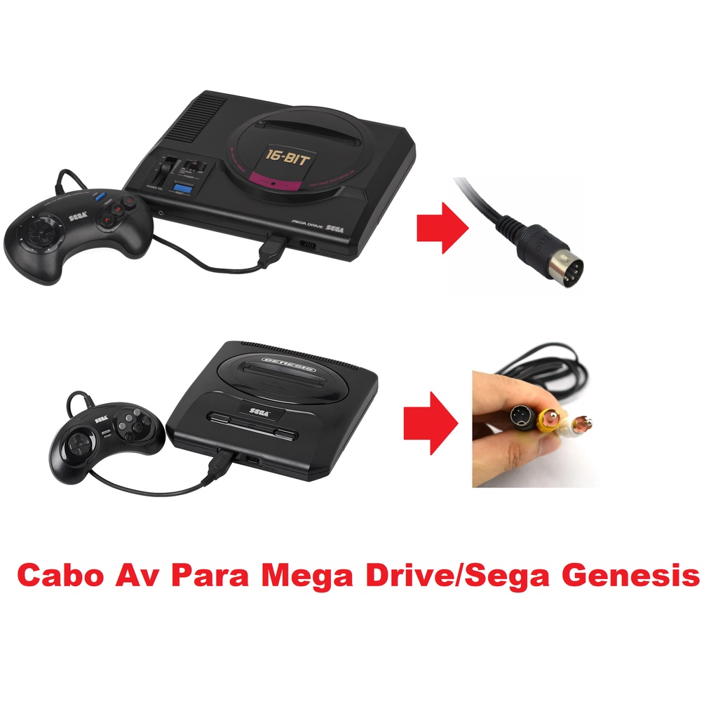 Cabo Av Mega Drive Sega Geneis 1.5mts (Entreda menor) | Shopee Brasil