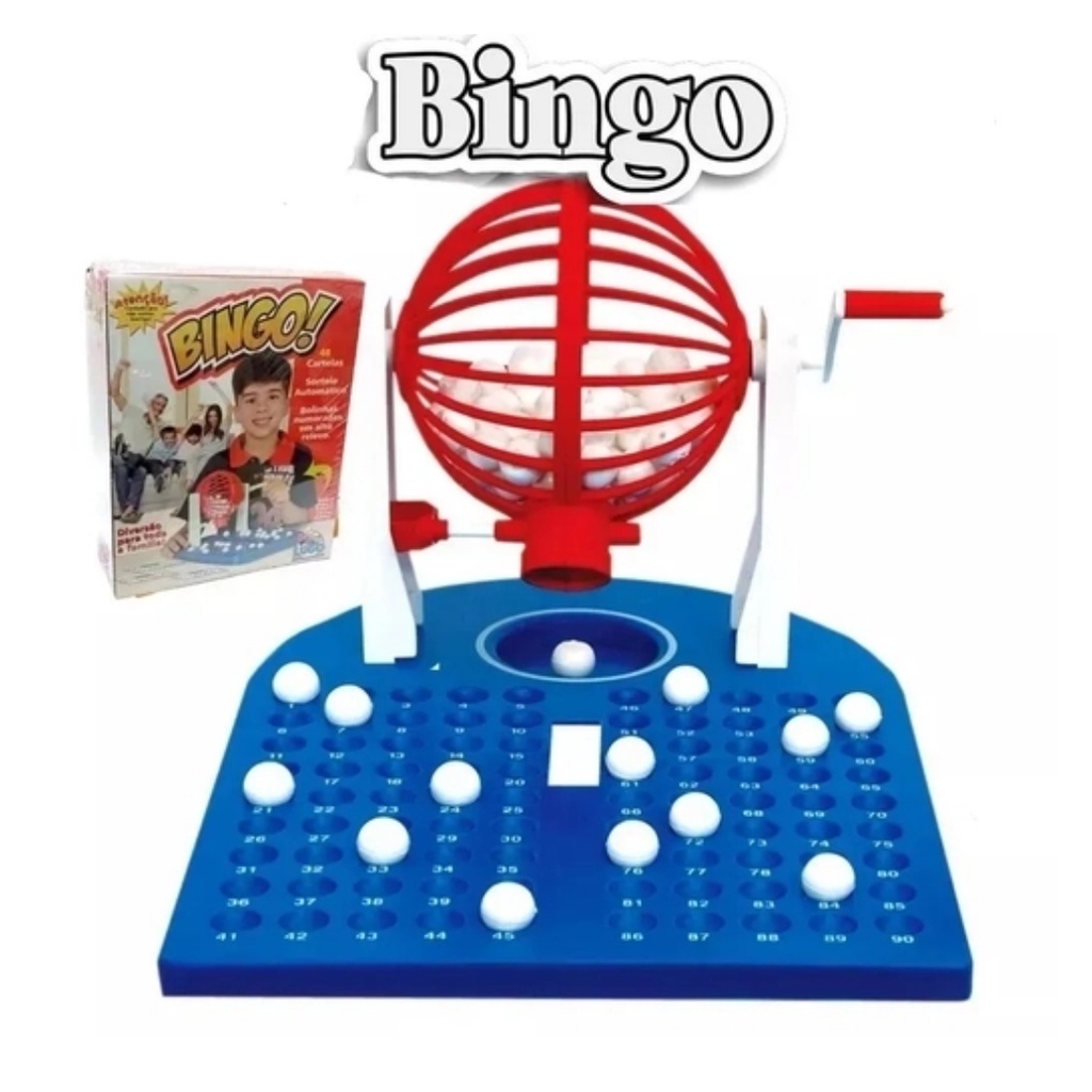 Super Bingo Lugo Brinquedos Com 48 Cartelas Bolinhas Numeradas Em alto ...