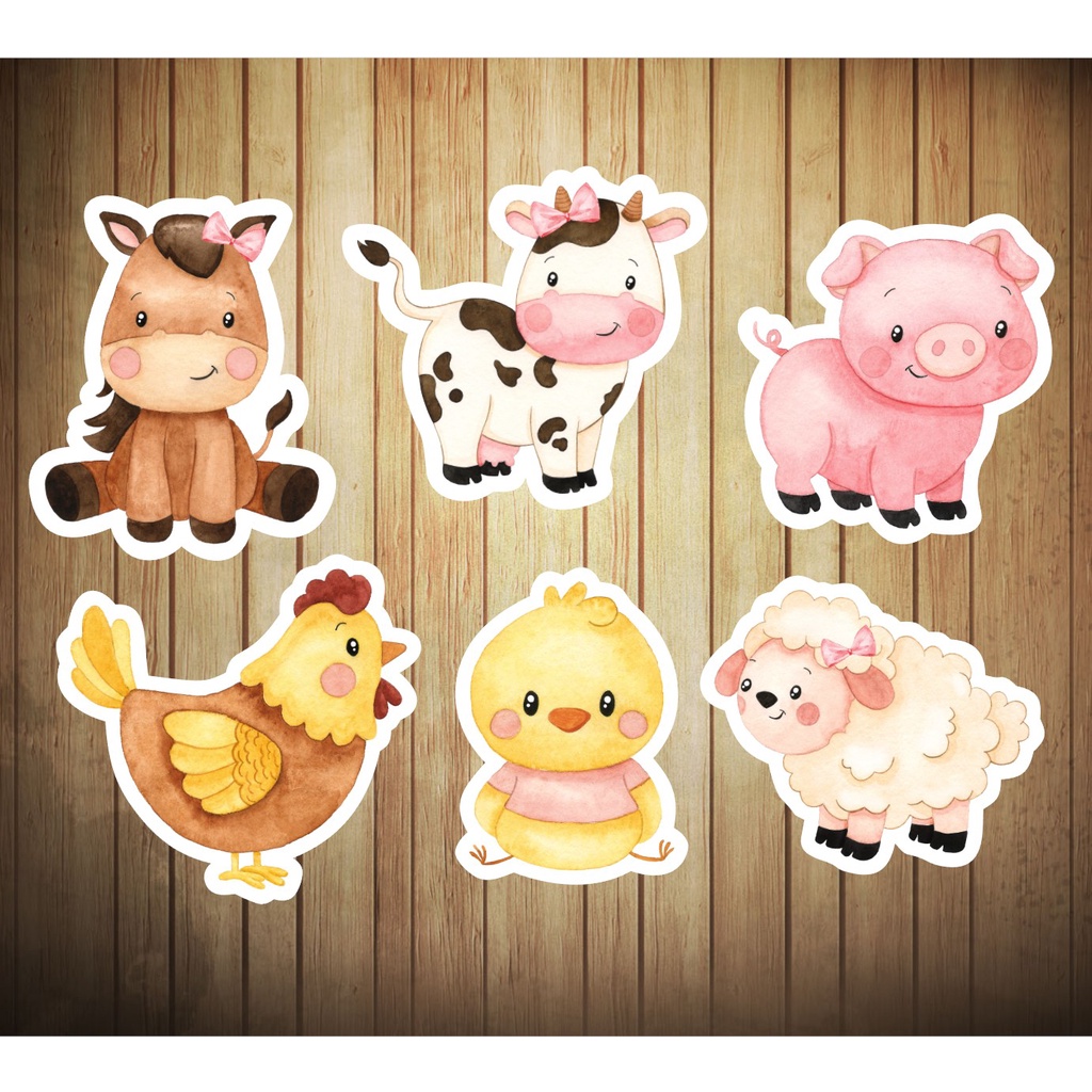 Apliques de fazendinha menina 3cm, 5cm e 8cm para decorar forminhas ...