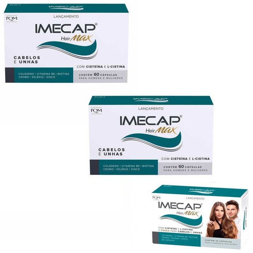Kit com 2 Imecap Hair Max 60 Capsulas + 30 Capsulas | Shopee Brasil