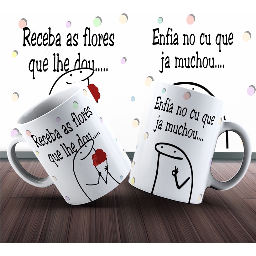 Caneca Flork Meme Enfia No Cu Porcelana 325ml Md105 Shopee Brasil