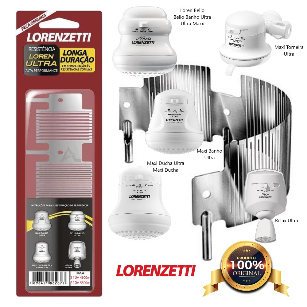 Resistência Para Chuveiro Lorenzetti Modelo Maxi Banho Ultra/maxi Ducha ...