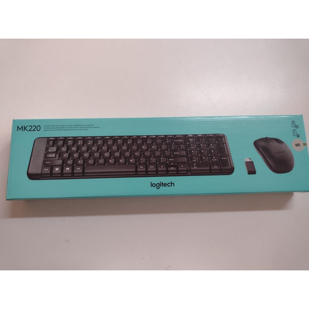Kit Mouse+teclado Logitech Mk220 S Fio Usb Rc Nano Preto | Shopee Brasil