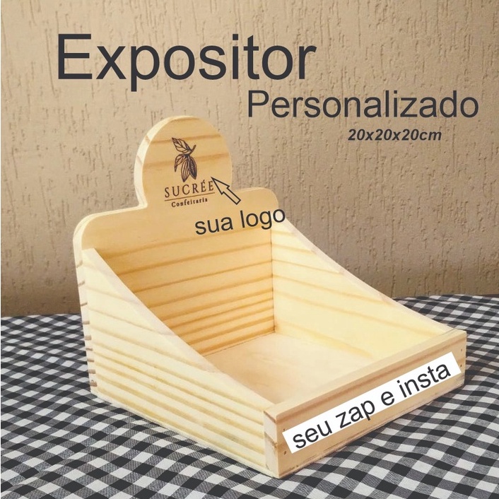 Expositor de madeira para doces, Brownie, Palha Italiana, Personalizado ...