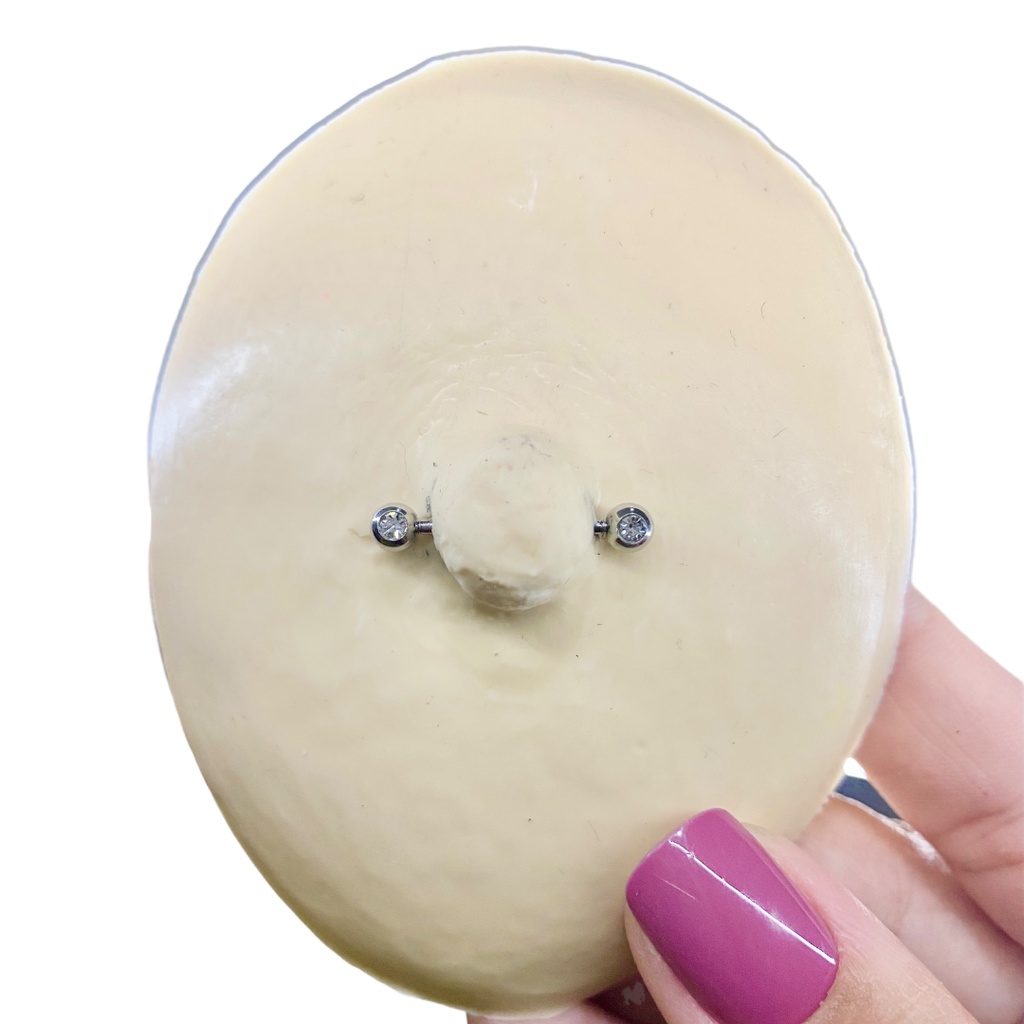 Piercing Mamilo Reto Com Zircônia Aço Cirúrgico 316l - Escorrega o Preço