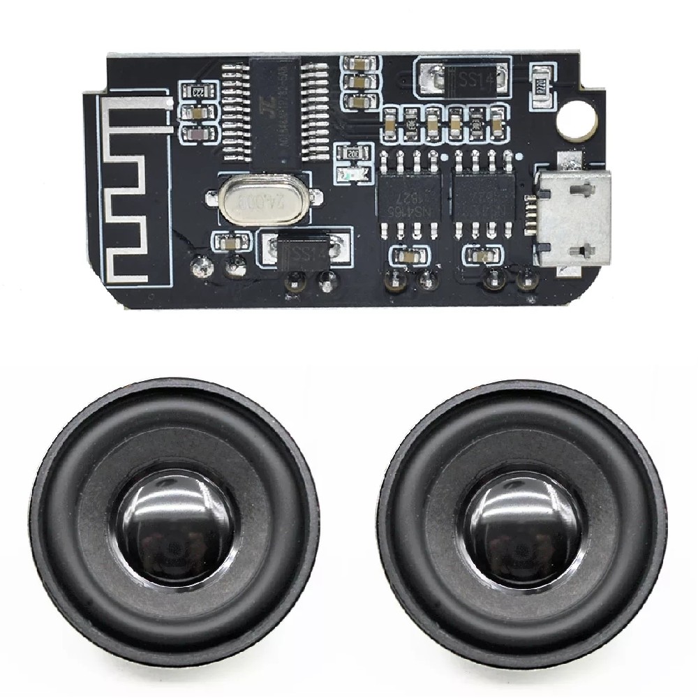 Placa Bluetooth 4.0 Amplificada 3.7v 5w + 5w + 2 Alto Falantes 2 ...