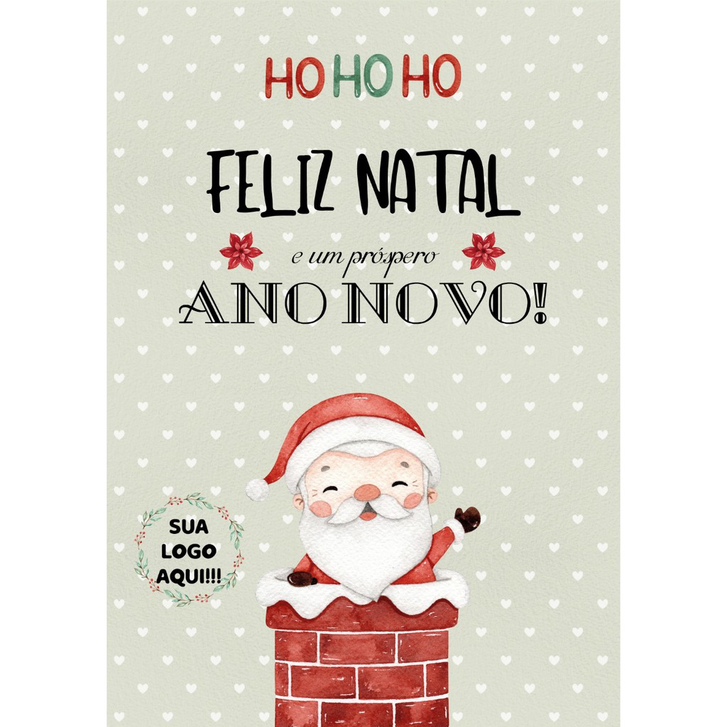 200 Unid. Cartão Tag Feliz Natal, personalizado com sua logo, etiqueta ...