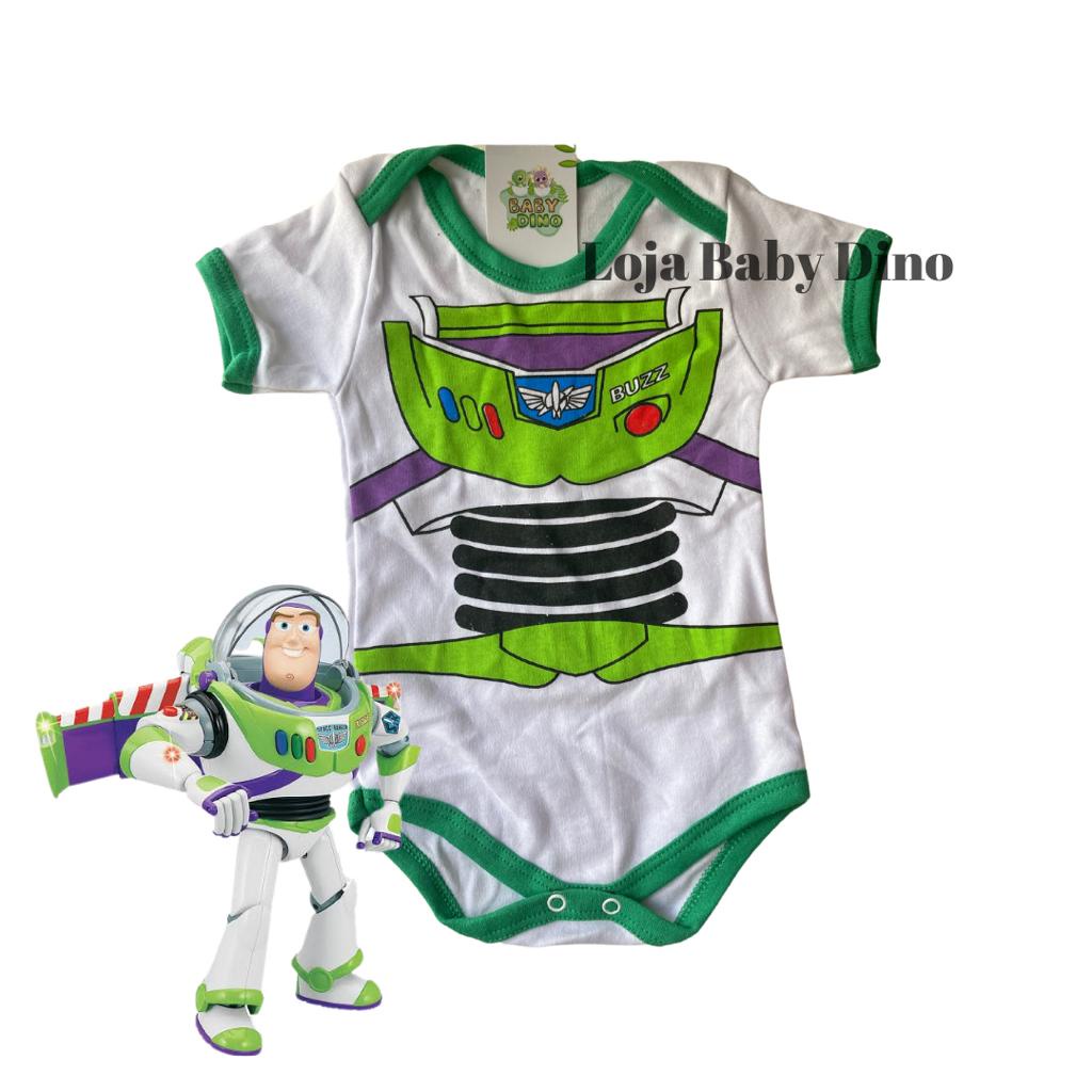 Body Temático Buzz Lightyear Toy Story Suedine 100% Algodão ...