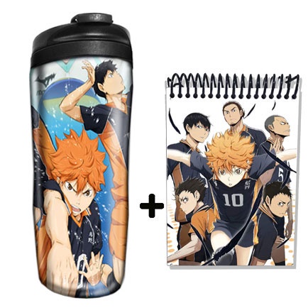 KIT Copo Térmico Anime Haikyuu Karasuno e Caderneta | Shopee Brasil