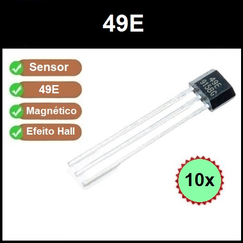 10 Sensor Magnético de Efeito Hall Linear Analógico 49e Oh49e Ss49e Acelerador Scooter Bicicleta ...