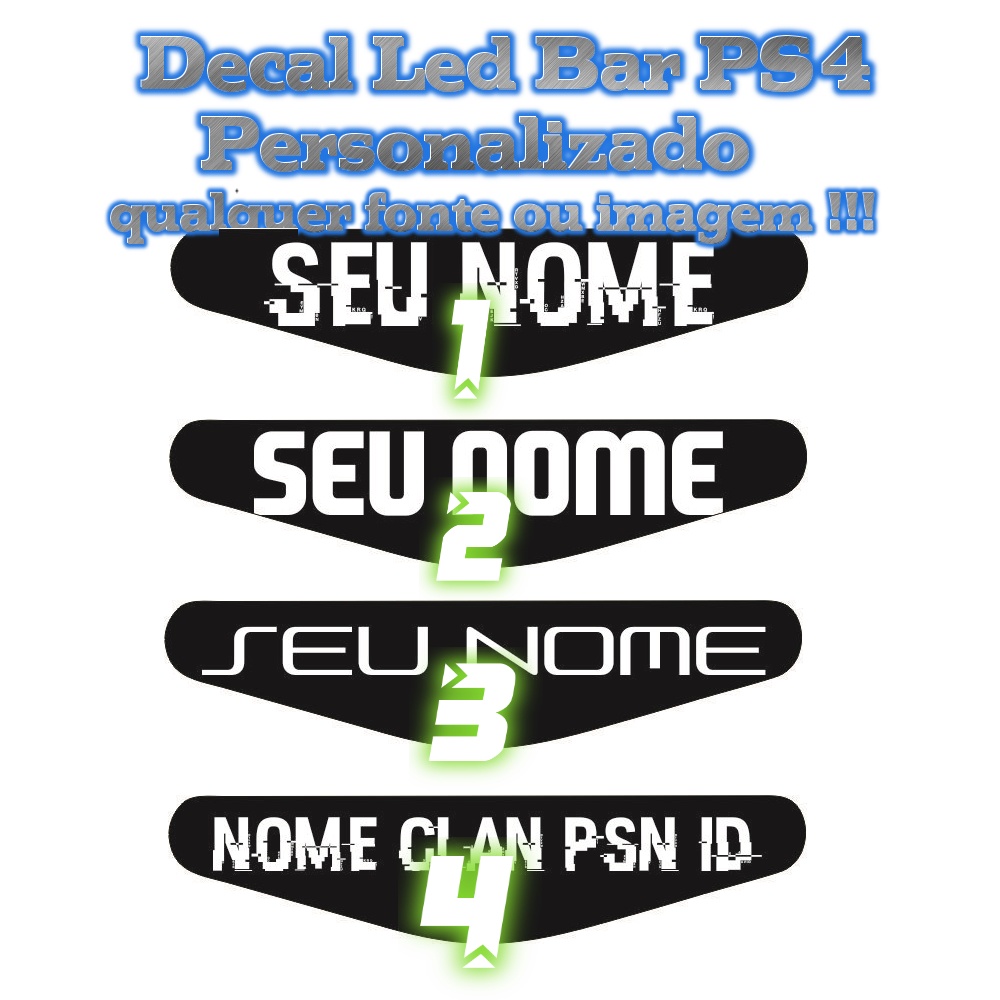 PS4 Light Bar Decal Personalizado Skin Sticker Controle PS4 Fat PS4 ...