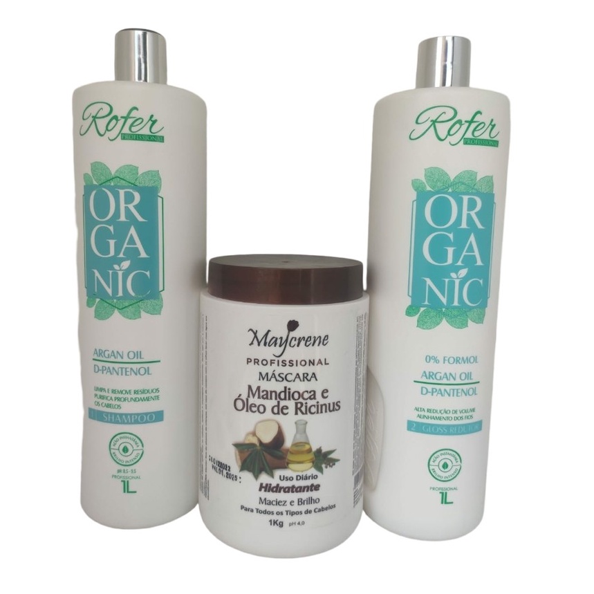 Combo Rofer Orgânica Progressiva Sem Formol + Hidratação Mandioca 1Kg ...