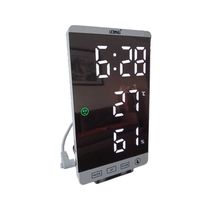 Relógio led digital de parede e mesa humidade temperatura alarme | Shopee Brasil