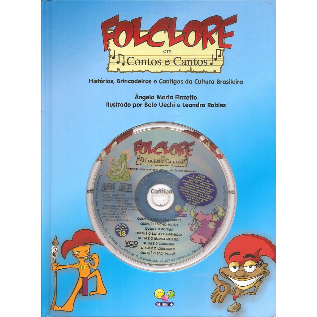 Livro FOLCLORE CONTOS E CANTOS (HISTORIAS CANTIGAS...) + Cd Player ... Livro FOLCLORE CONTOS E CANTOS (HISTORIAS CANTIGAS...) + Cd Player ...