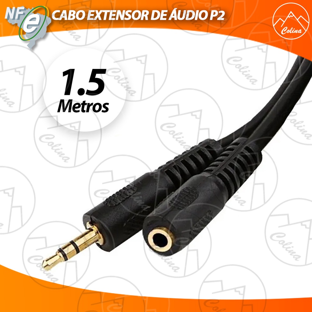 Cabo Extensor P2 de 1,5 Metros para Fone Microfone Headset | Shopee Brasil