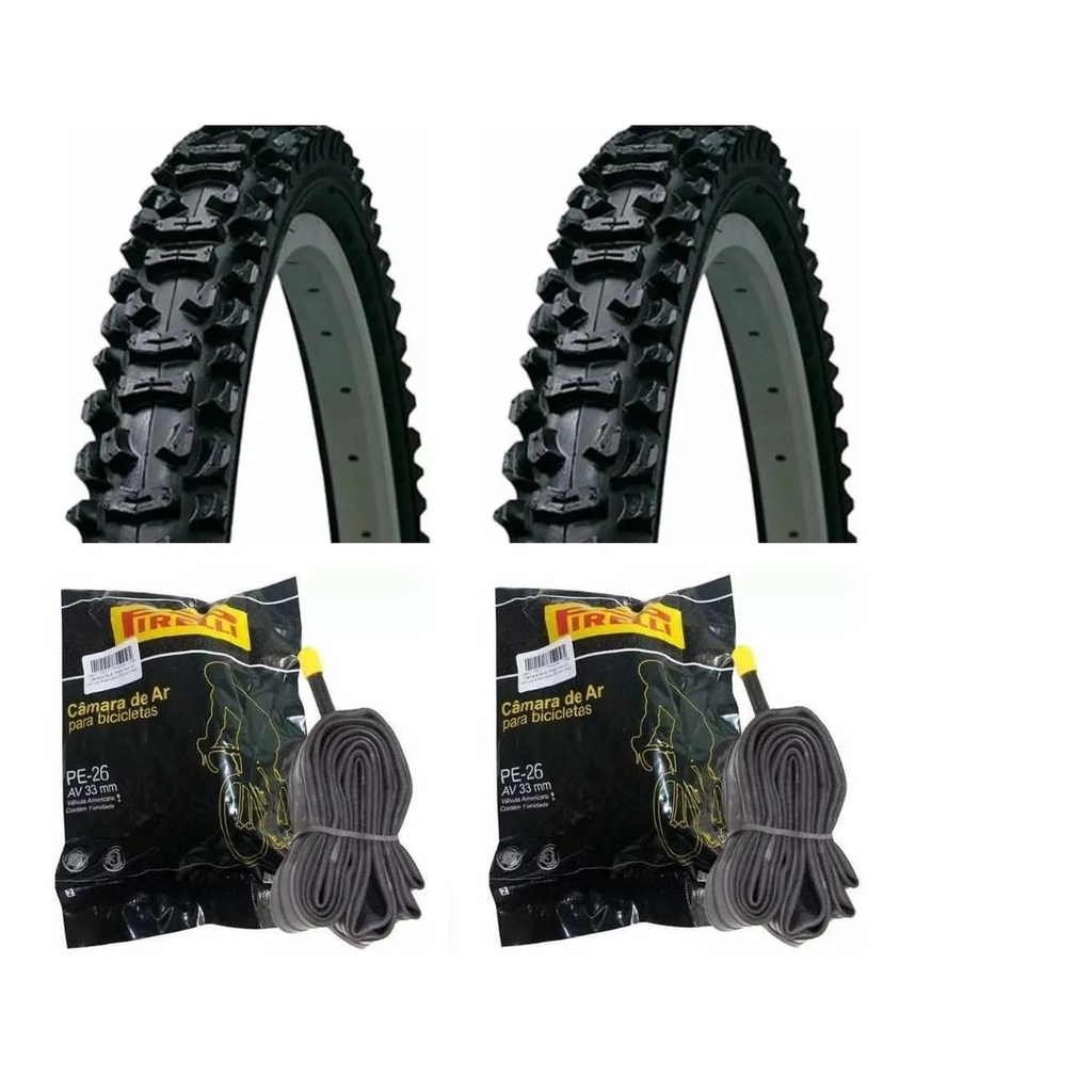 Par de Pneus Bicicleta Kenda Aro 26 x 1.95 K816 Borrachudo Balão + Câmaras Pirelli | Shopee Brasil