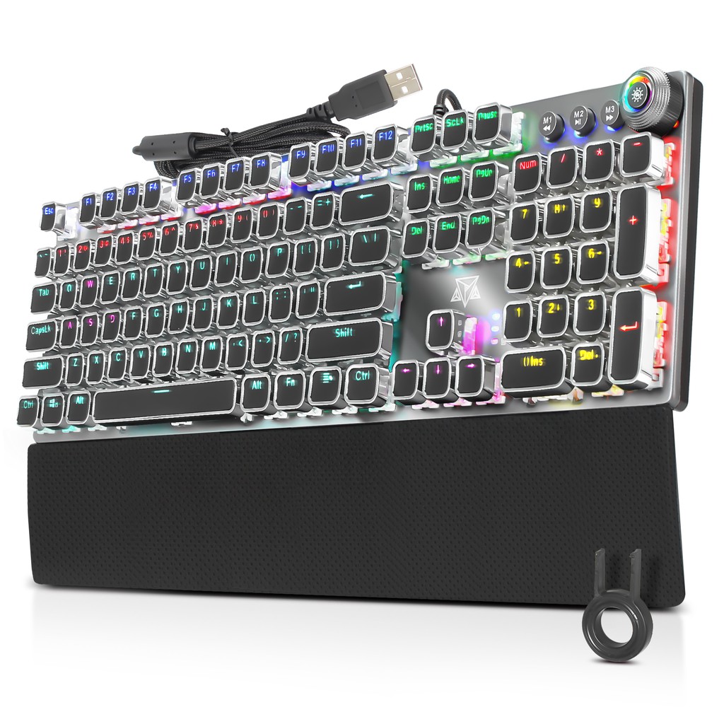 Teclado Mecânico Gamer Pc Usb Adamantiun Excalibur LED RGB Cyberpunk ...