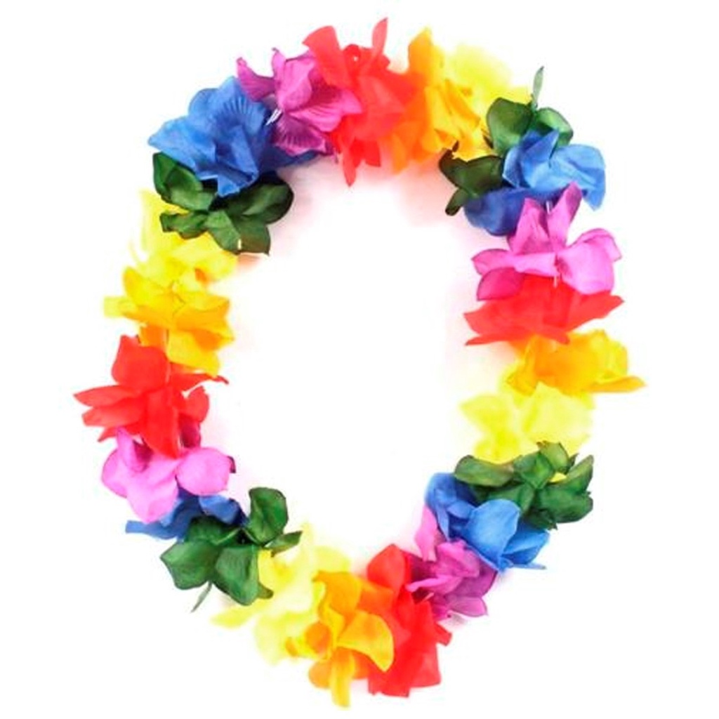 kit com 12 Colar havaiano carnaval fantasia luau flores tecido festas ...