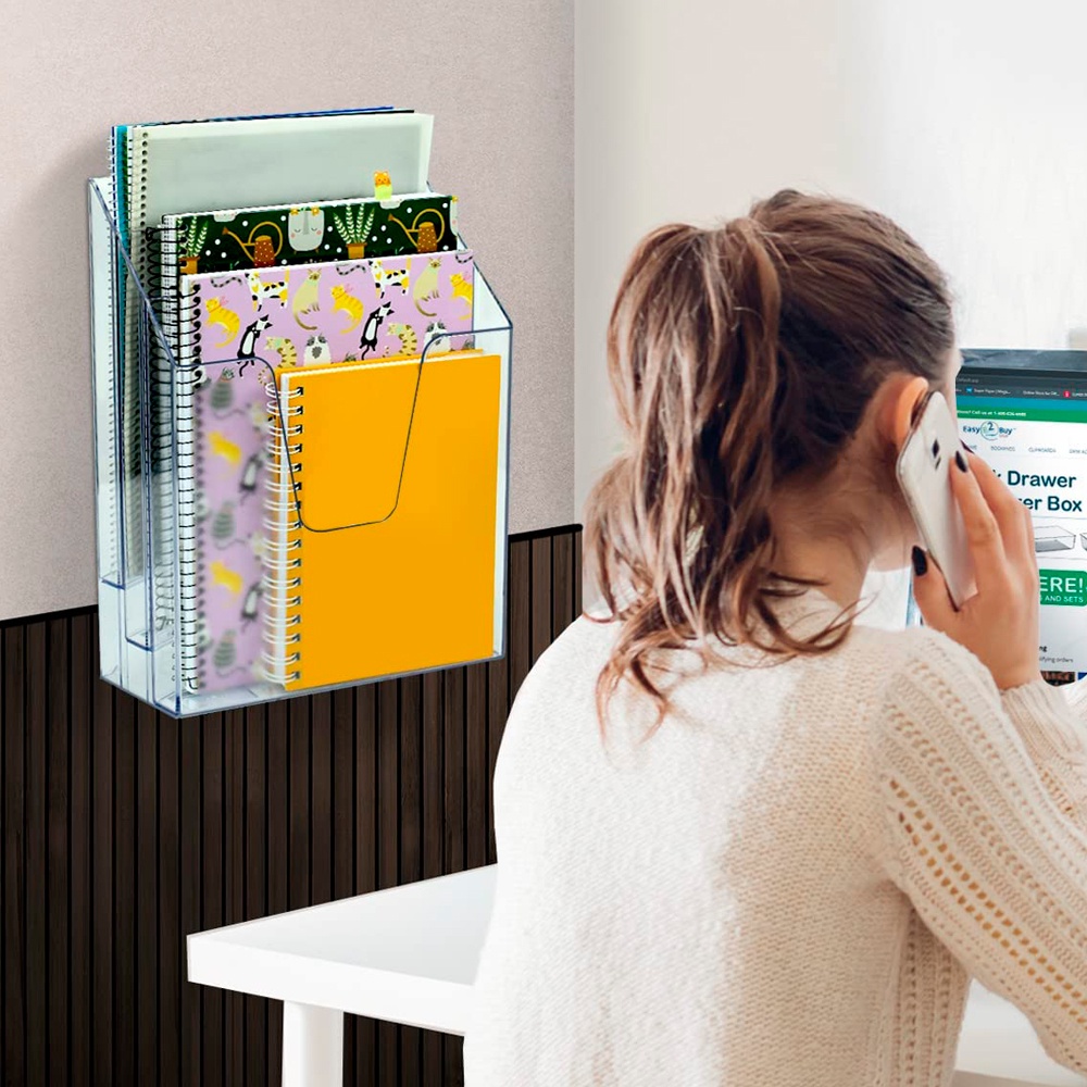 Pasta Suspensa Papel Organizadora Vertical Para Folhas Mesa Escritorio ...