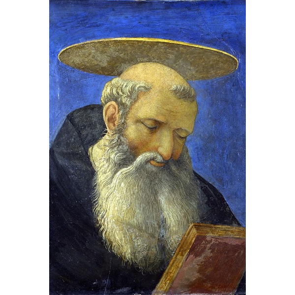 Poster domenico Veneziano - Head Of A Tonsured Bearded Saint - Obras de ...