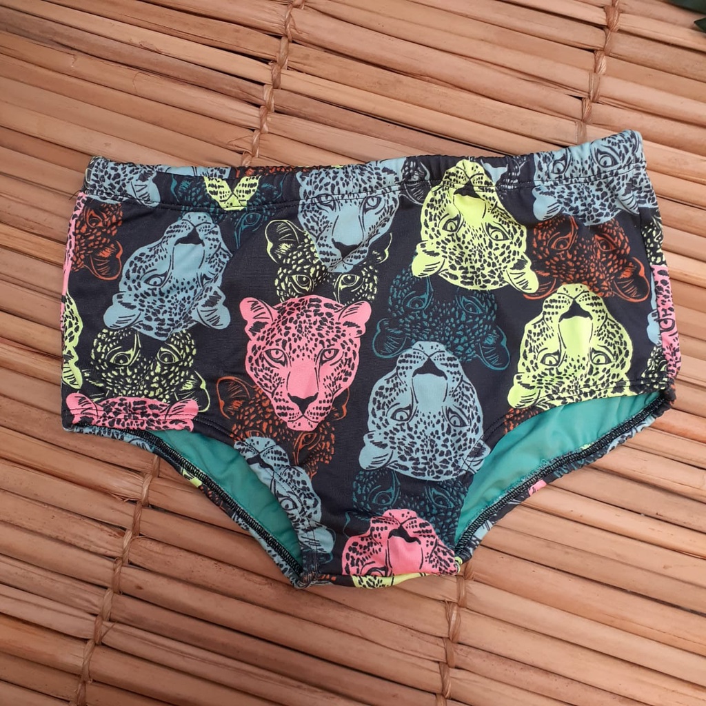 Sunga Boxer Estampada Lisa Calção de Banho Natação Praia Piscina Cueca ...