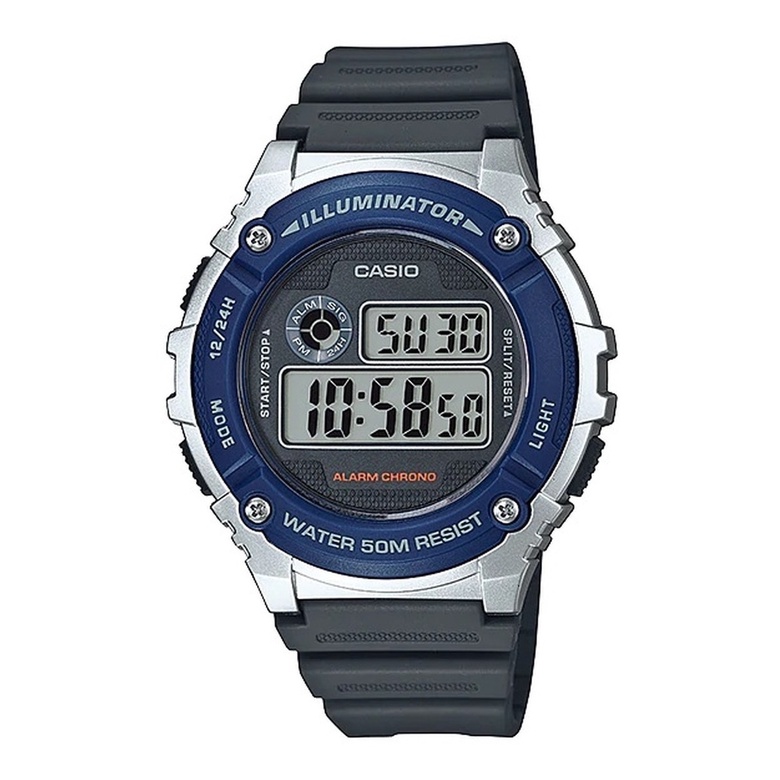 Relógio Casio Masculino Digital Prata Prova Dágua Illuminator W-216H-2AVDF - Faz a Boa!