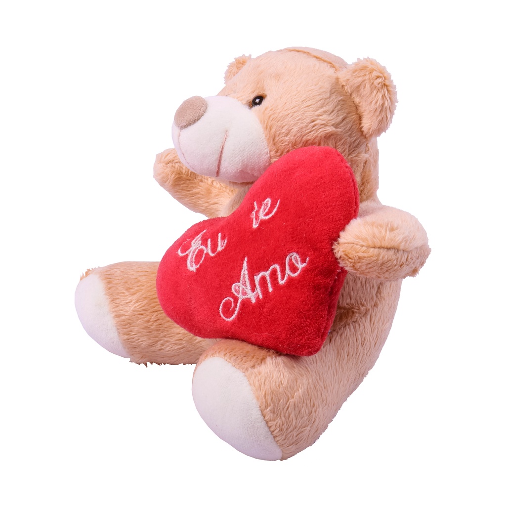 Ursinho Pelúcia 25Cm Eu Te Amo - Doce De Leite | Shopee Brasil