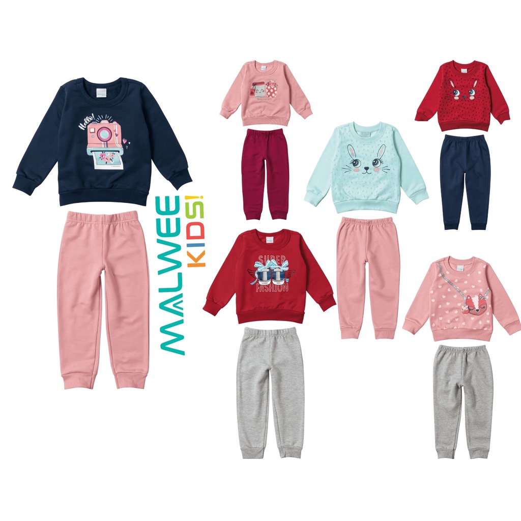 Conjunto Malwee Kids MENINA - Tam. P Inverno Moletom Forrado ...