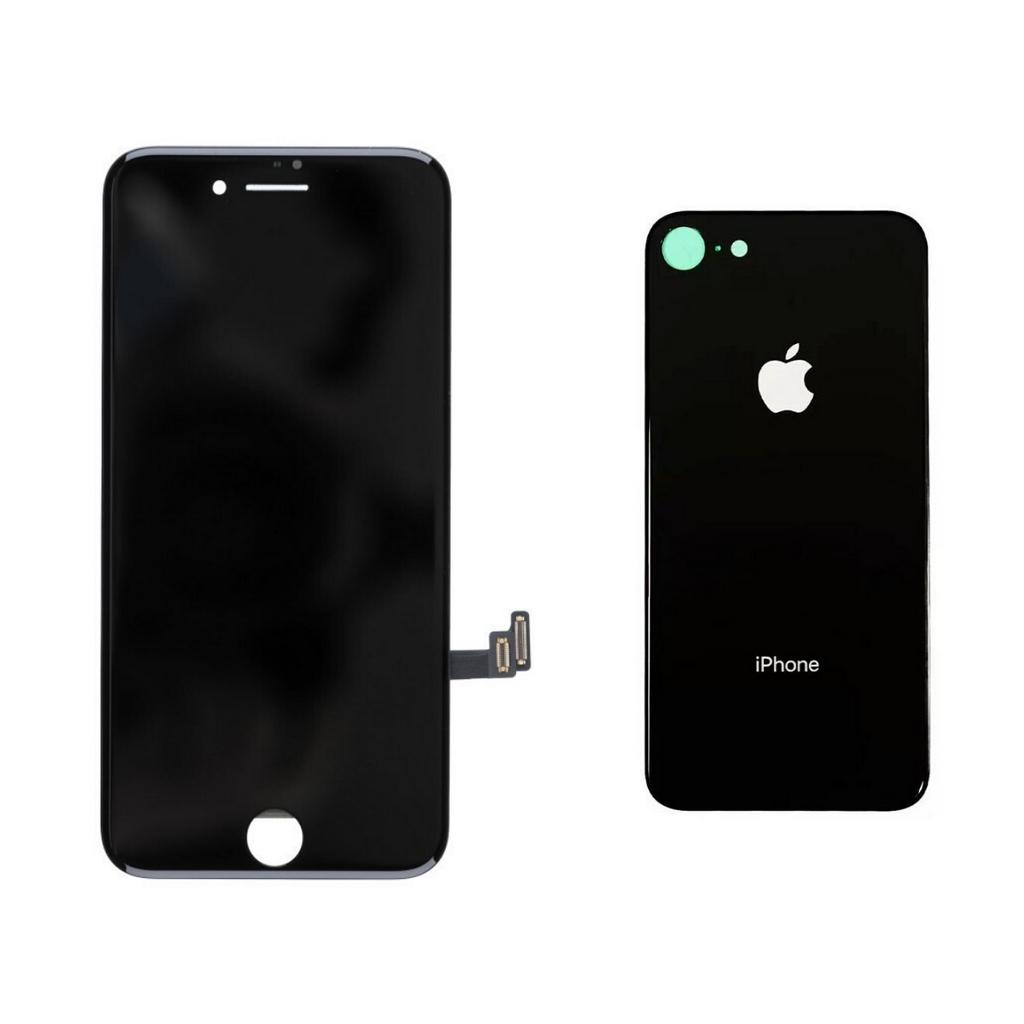 Kit Tela Display Lcd Touch Screen Iphone 8 8g Preto + Tampa Traseira De Vidro | Shopee Brasil