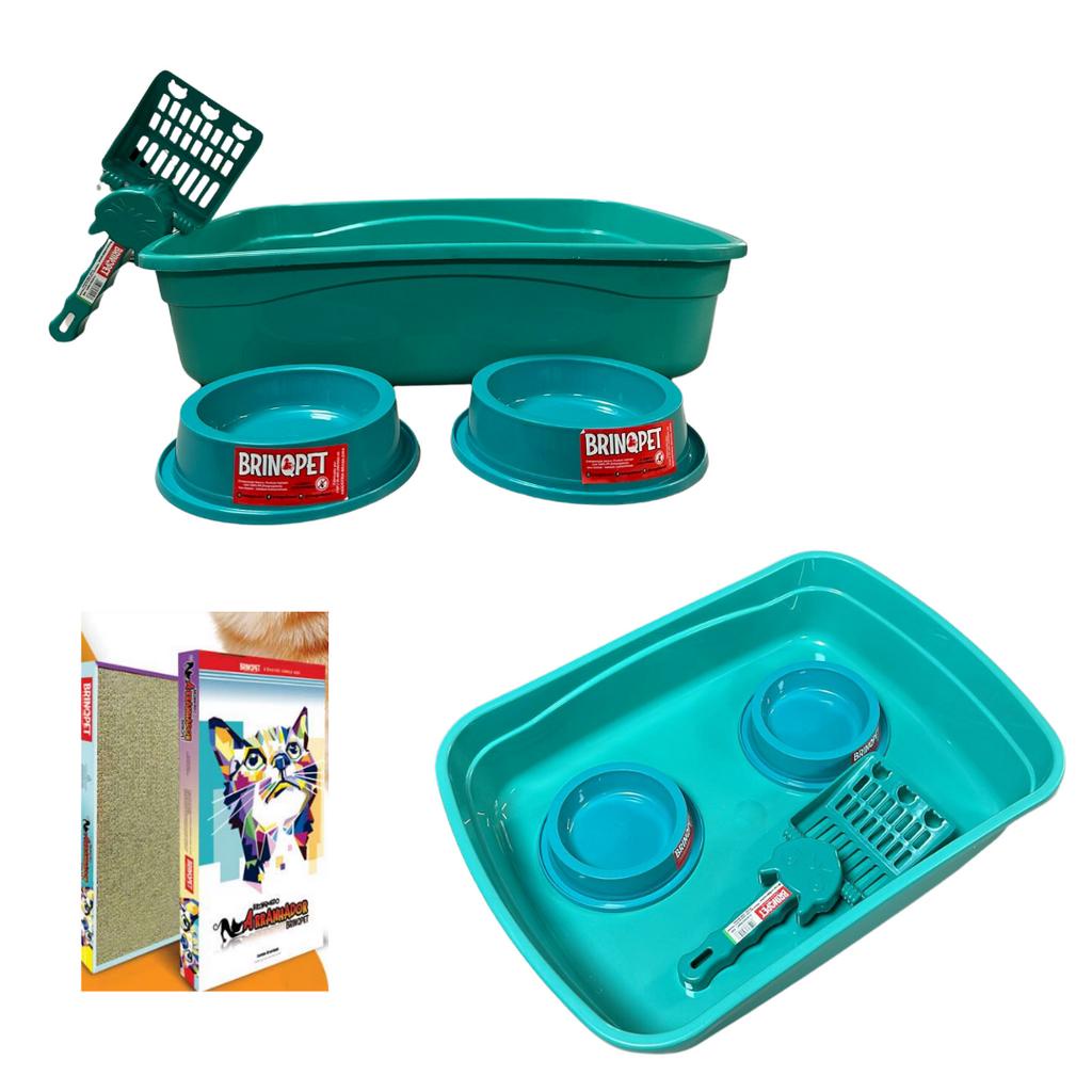 Kit Gato Caixa de Areia Higiênica e Arranhador Para Gatos Grande ...