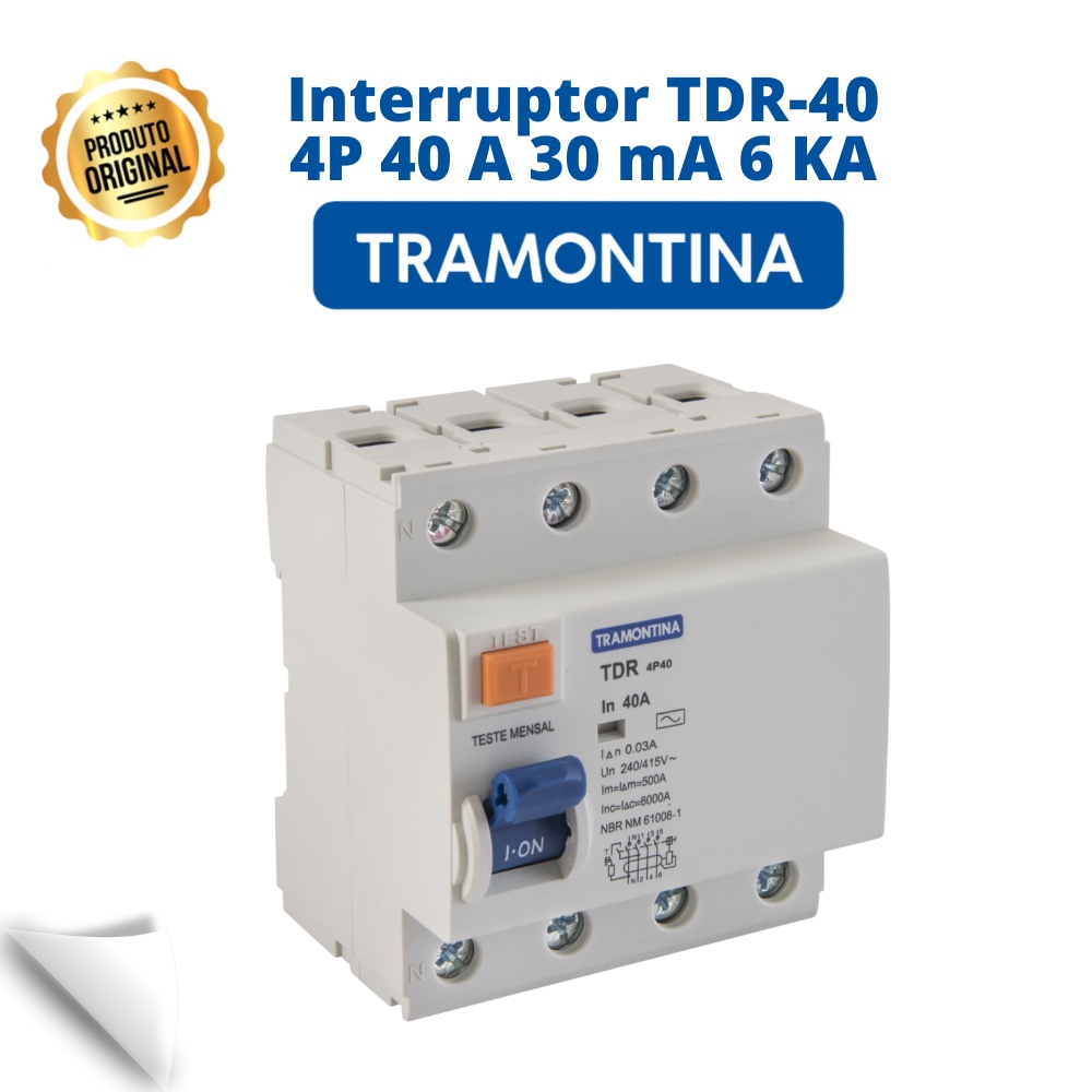 Escolha Seu Interruptor Disjuntor DR Tramontina 2P ou 4P TDR 30MA 6KA | Shopee Brasil